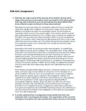 Dev. Bio Mod C notes - Play posits Mod C notes Part 1: Review: Name and ...