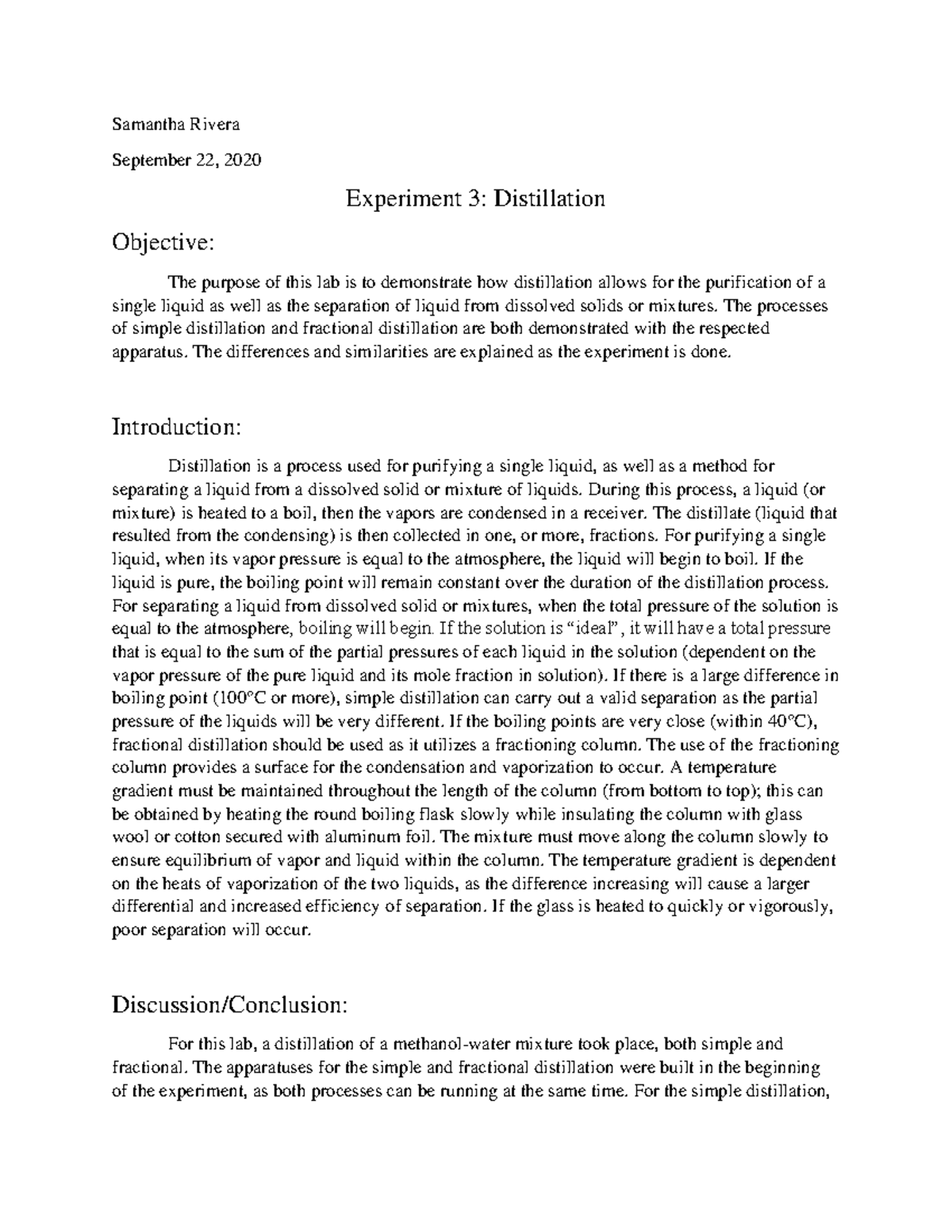 Chem 223 Experiment 3 Write-up - CHEM 223 - Hunter College - Studocu