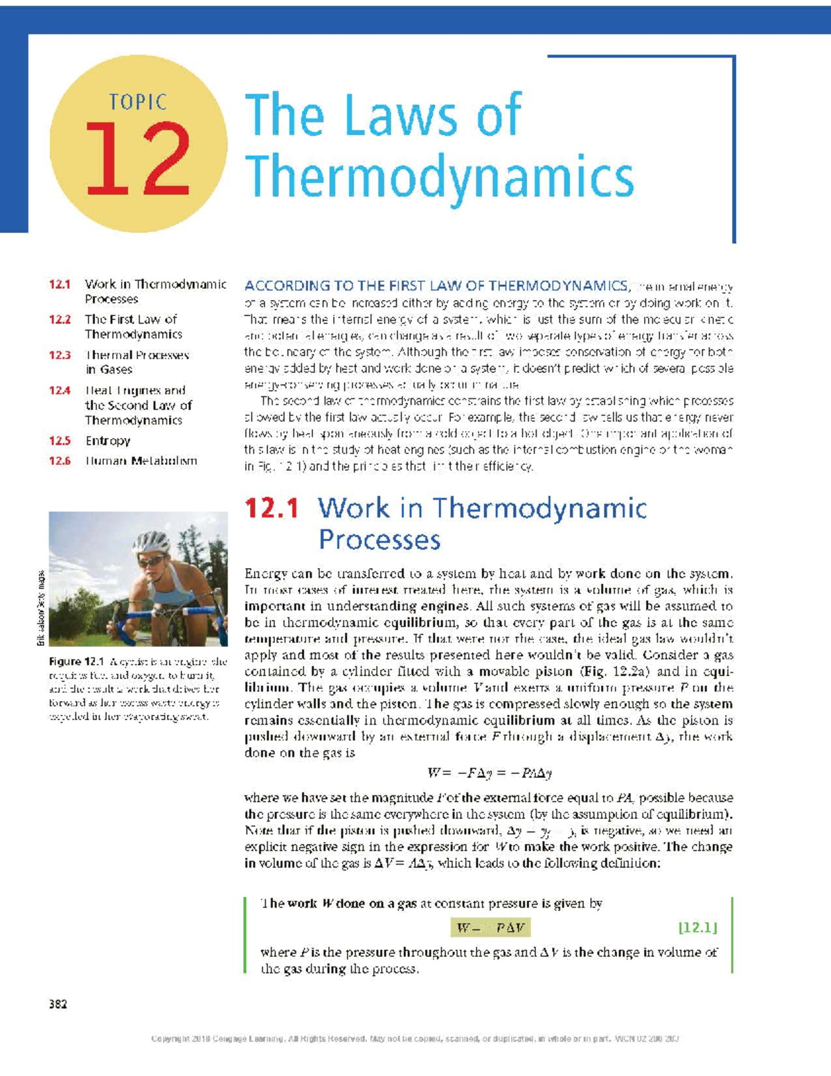 Applied Physics Notes 12 - TOPIC The Laws of 12 Thermodynamics 12 Work ...
