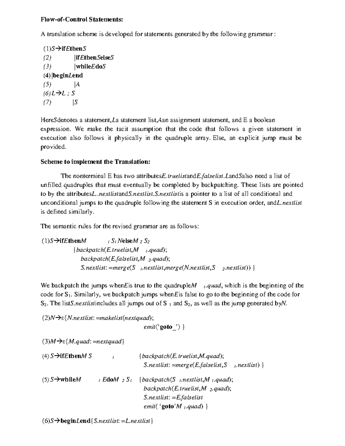 Flow of Control Statements - Flow-of-Control Statements: A translation ...