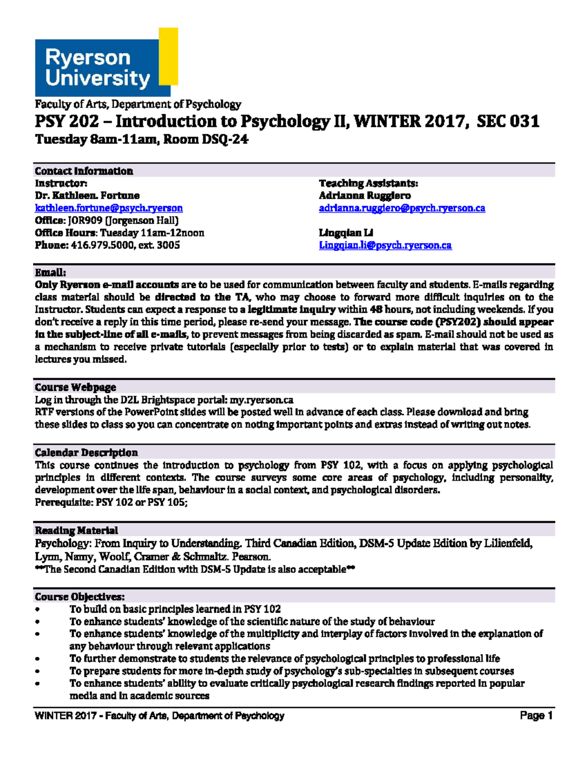 Psy202 - Lecture 1 - PSY209 - Studocu