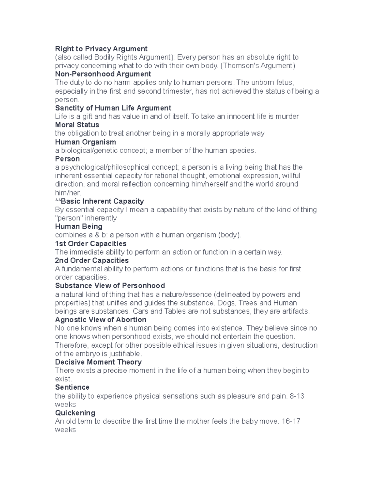 Privacy Argument - good - Right to Privacy Argument (also called Bodily ...