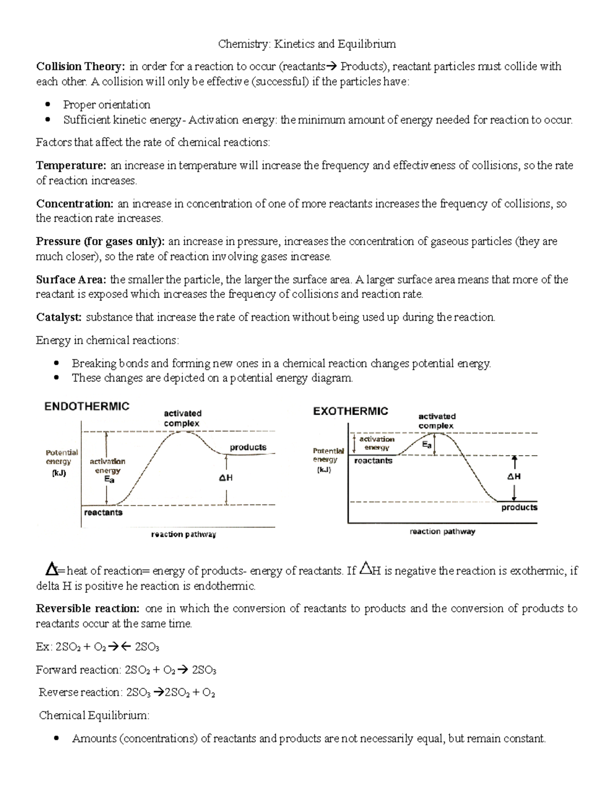 Chemistry equilibrium and kinetics - Chemistry: Kinetics and ...