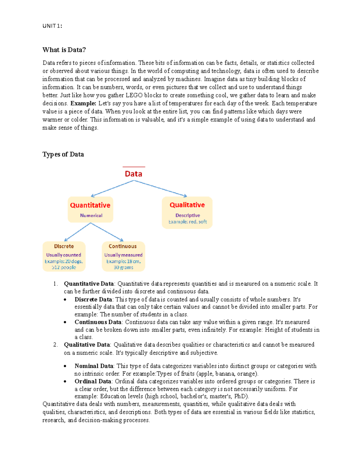 Big Data Cmplt Summary Big Data Analytics Unit 1 What Is Data Data Refers To Pieces Of