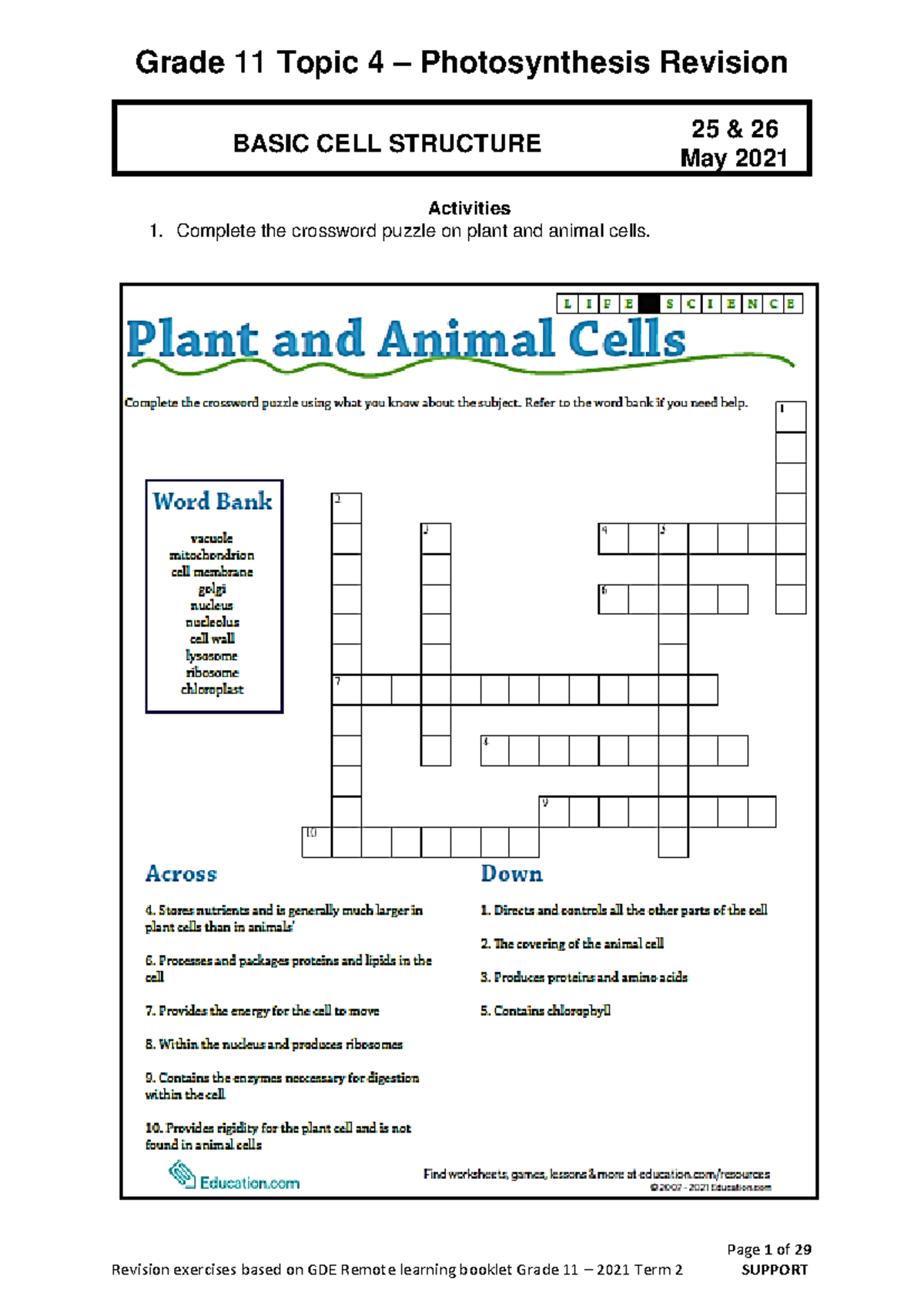Gr.11 Life Sciences Remote learning workbook term 2 Revision - Page 1 ...
