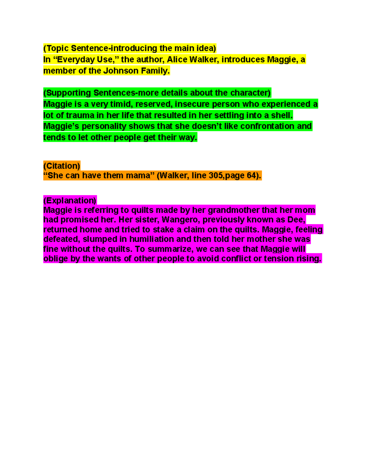 I.C.E. Sample Paragraph #2 - (Topic Sentence-introducing the main idea ...