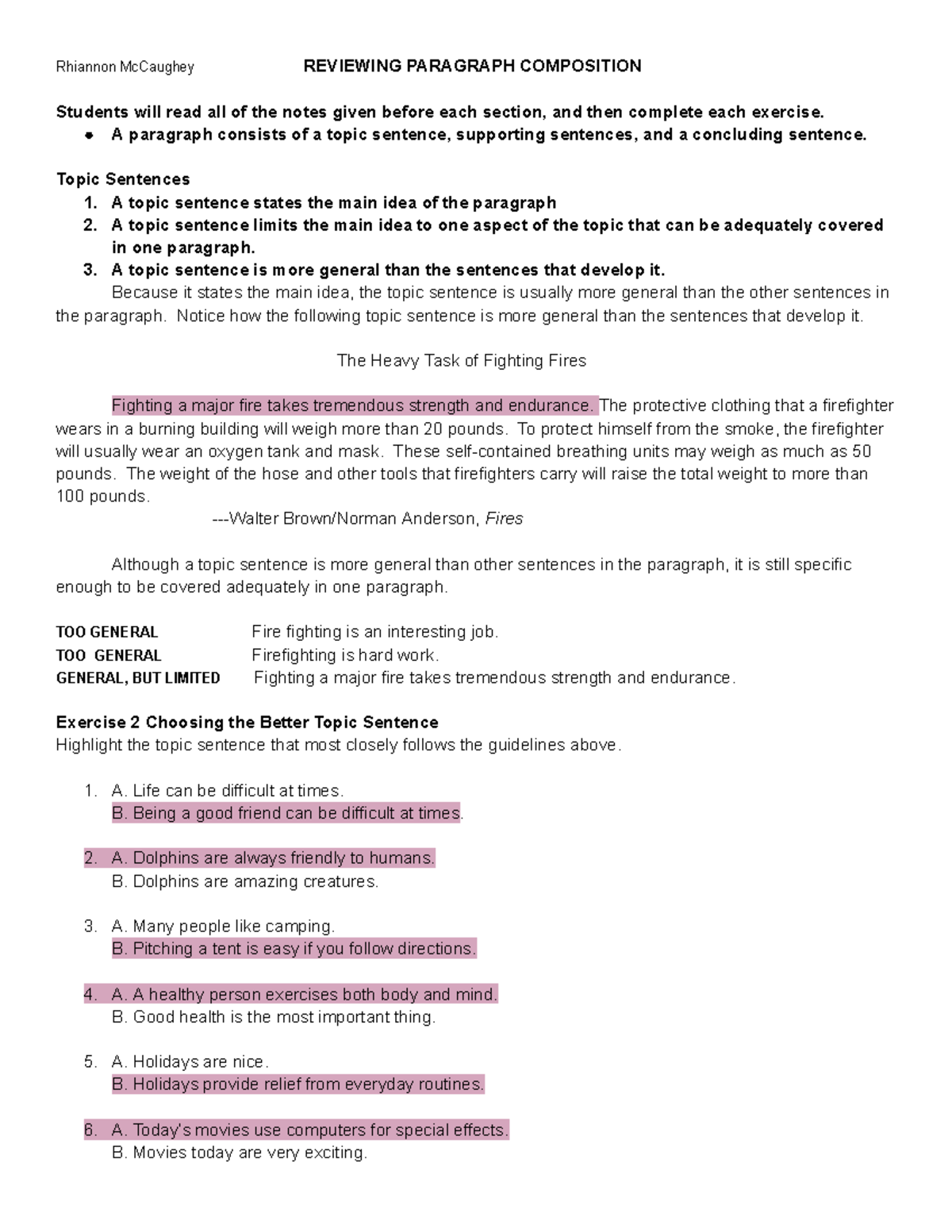 Rhiannon Mc Caughey - Copy of [Template] Reviewing Paragraph ...