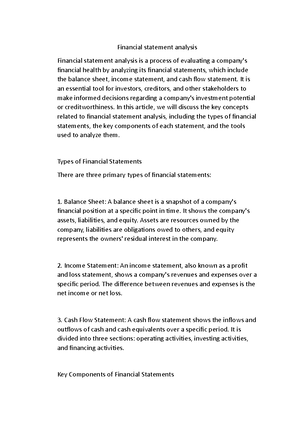 Principles of Relevant Information Disclosure in Financial Statements ...