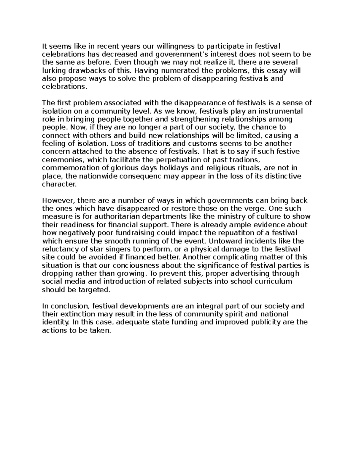 Essay 11 - It seems like in recent years our willingness to participate ...