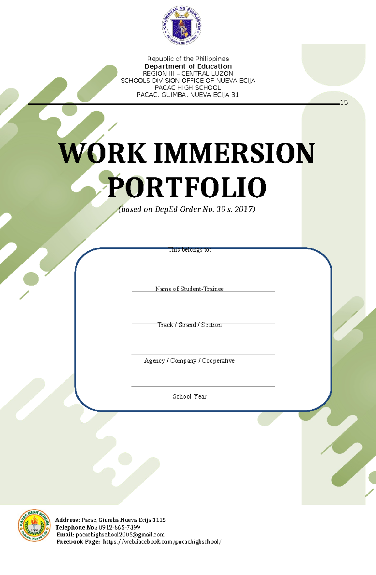 Grade 12 WI Portfolio Abmgas - ####### Republic of the Philippines ...