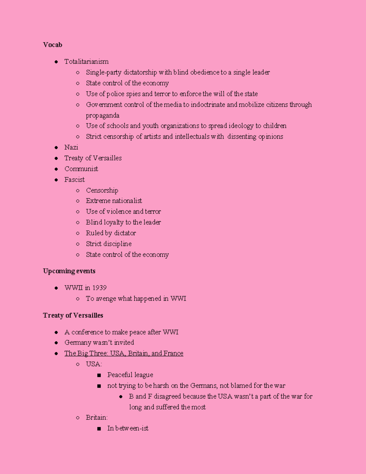 Totalitarianism and The Inter-war period - Vocab Totalitarianism Single ...