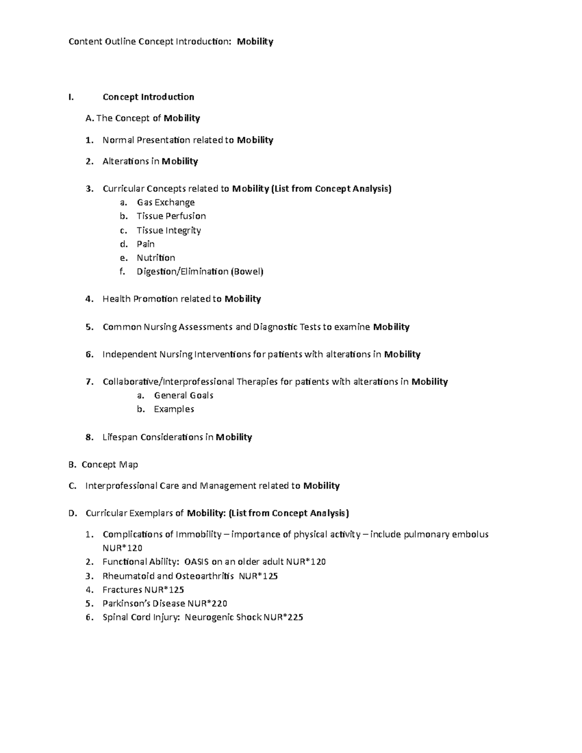 Mobility Intro comps Oasis - I. Concept Introduction A. The Concept of Mobility Normal ...