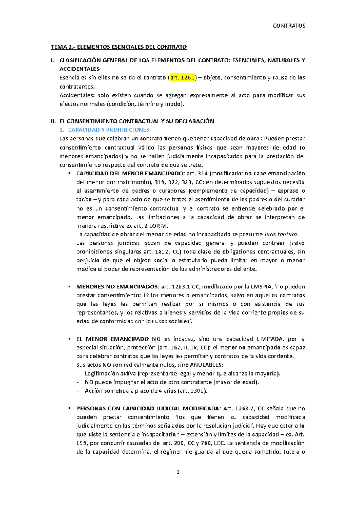 TEMA 2.- Elementos Esenciales DEL Contrato - TEMA 2.- ELEMENTOS ...