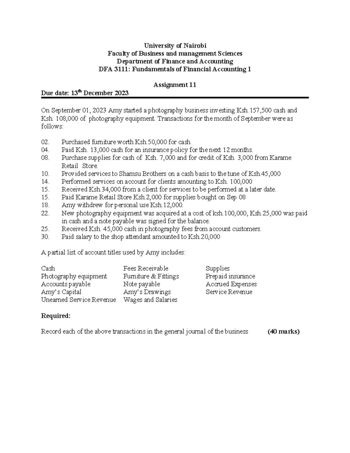 Assignment 1 Dec 2023 Lecture Notes University Of Nairobi Faculty Of Business And Management