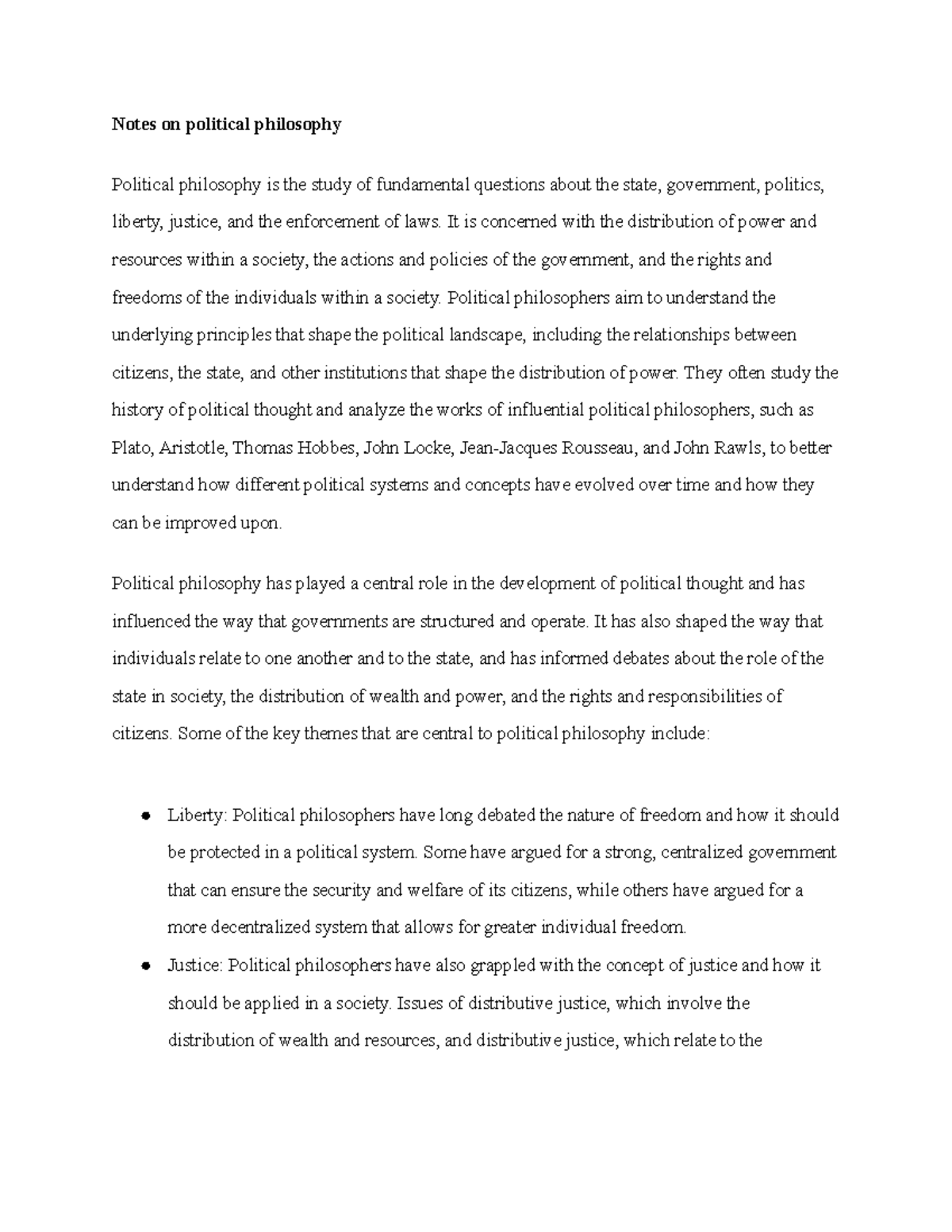 Philosophy -4 - Nicole J Hassoun - Notes on political philosophy ...