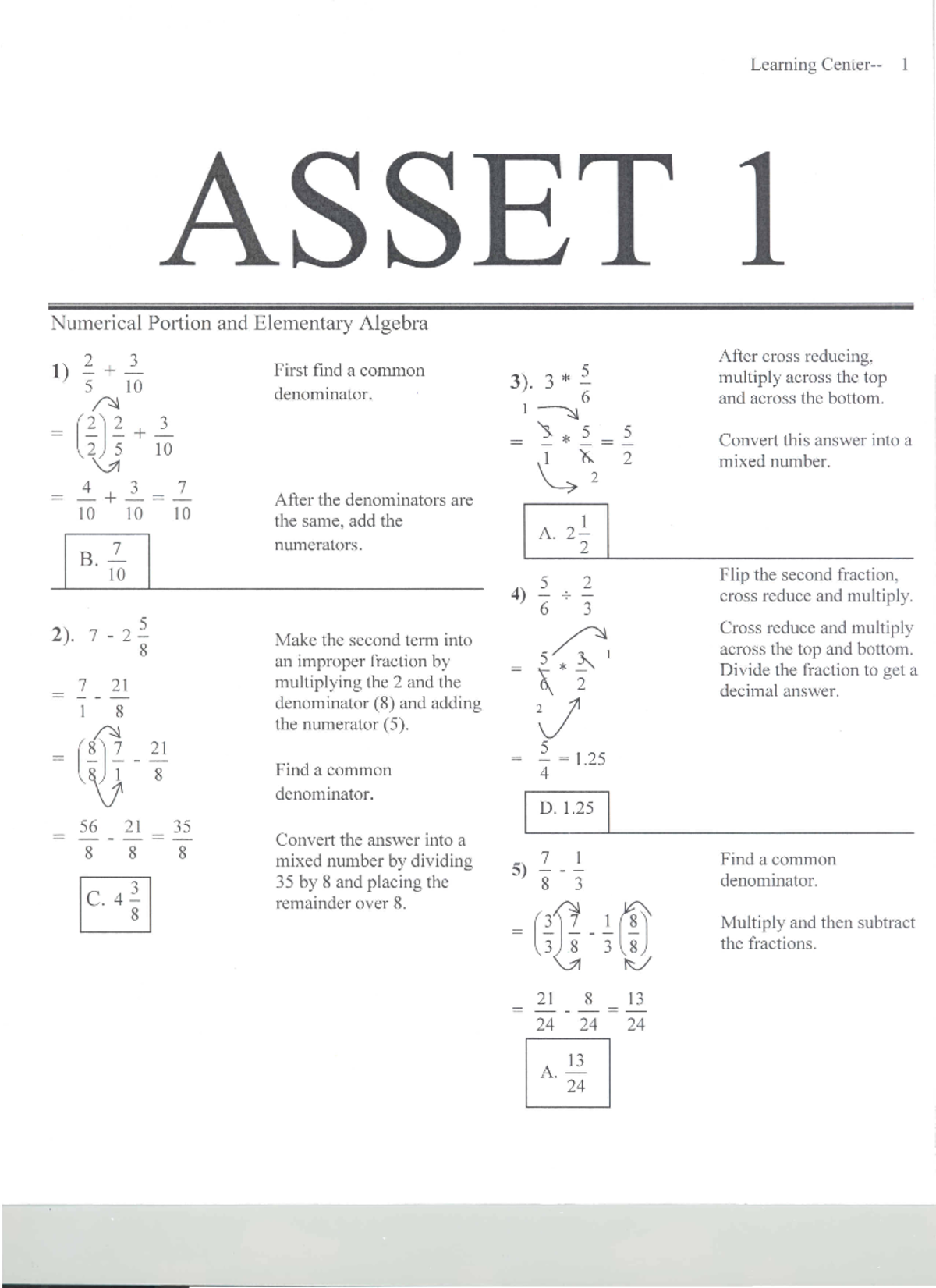Asset 1 Answer Key for your exams or any requirements - Research in ...