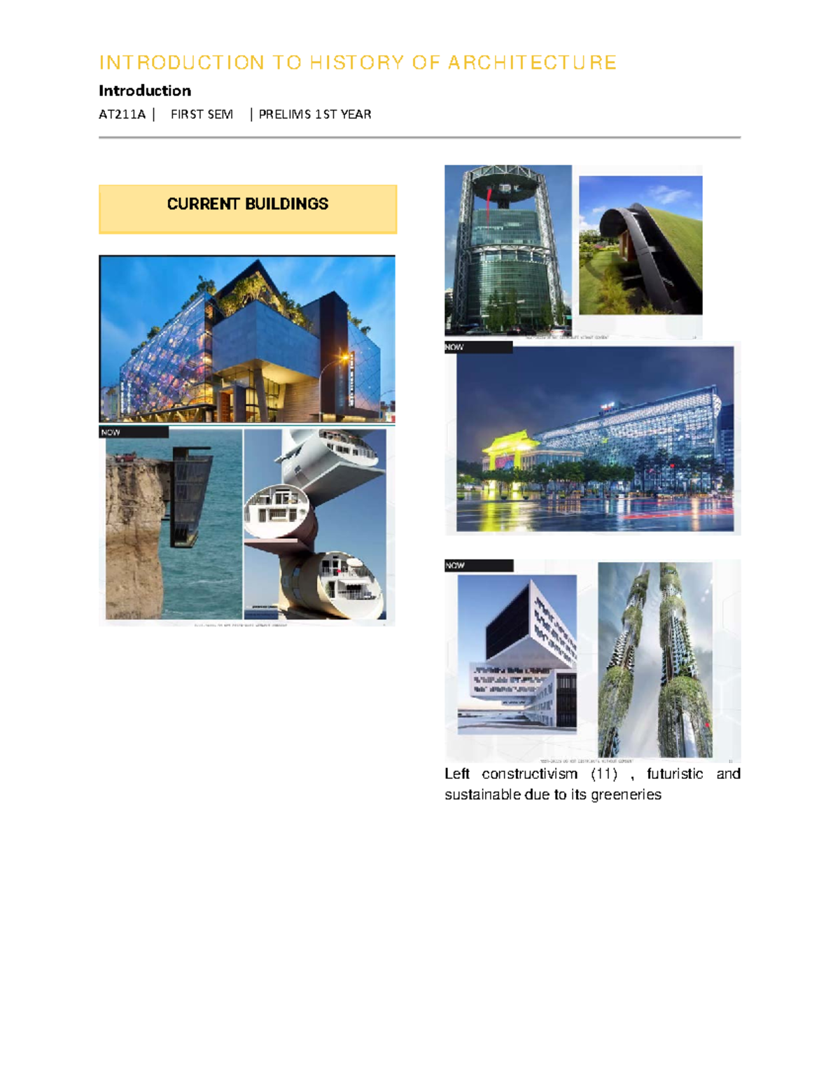 HOA 1 - HOA 1 - I N T RODU CT I ON T O H I ST ORY OF A RCH I T ECT U RE Introduction AT211A ...