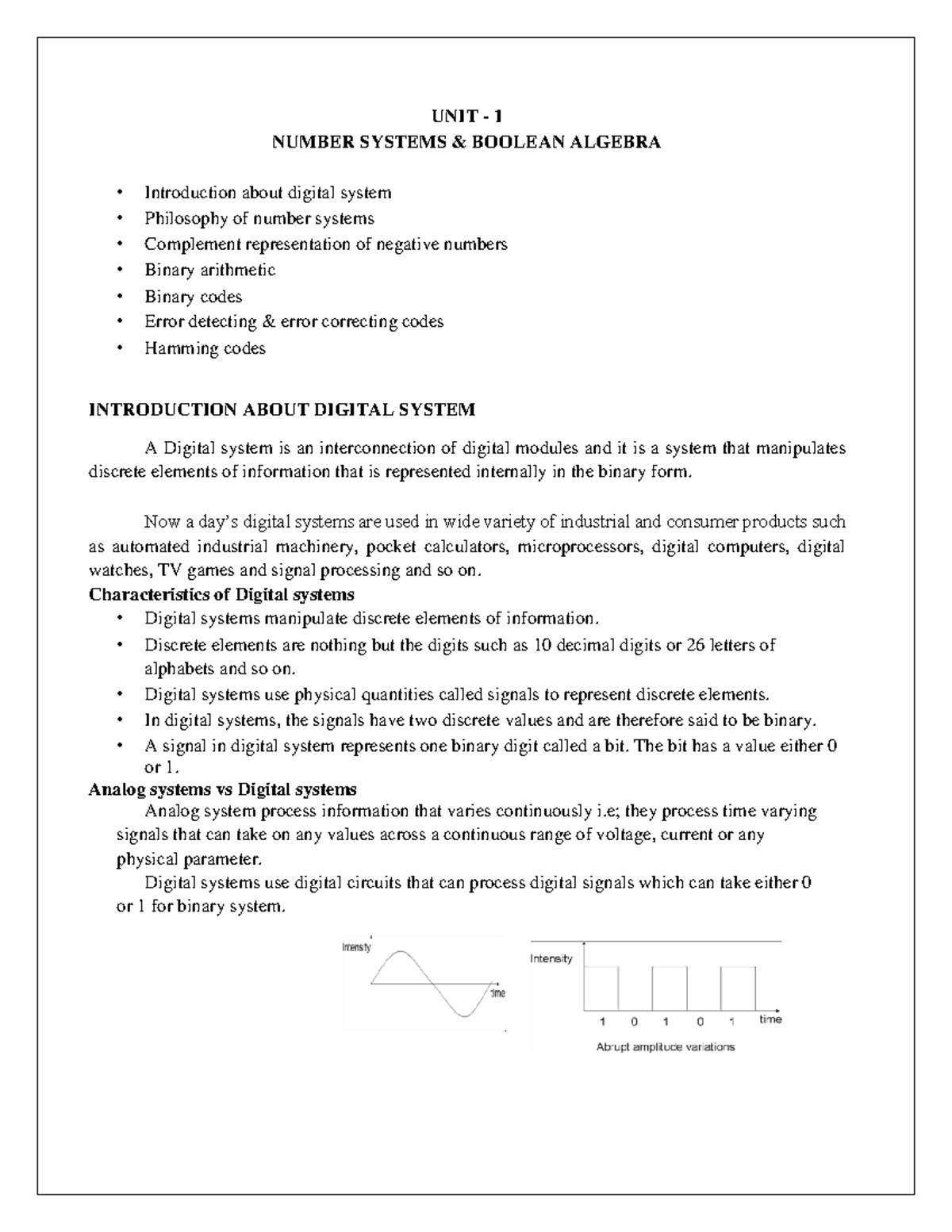 Digital Electronics Fully Notes - UNIT - 1 NUMBER SYSTEMS & BOOLEAN ...