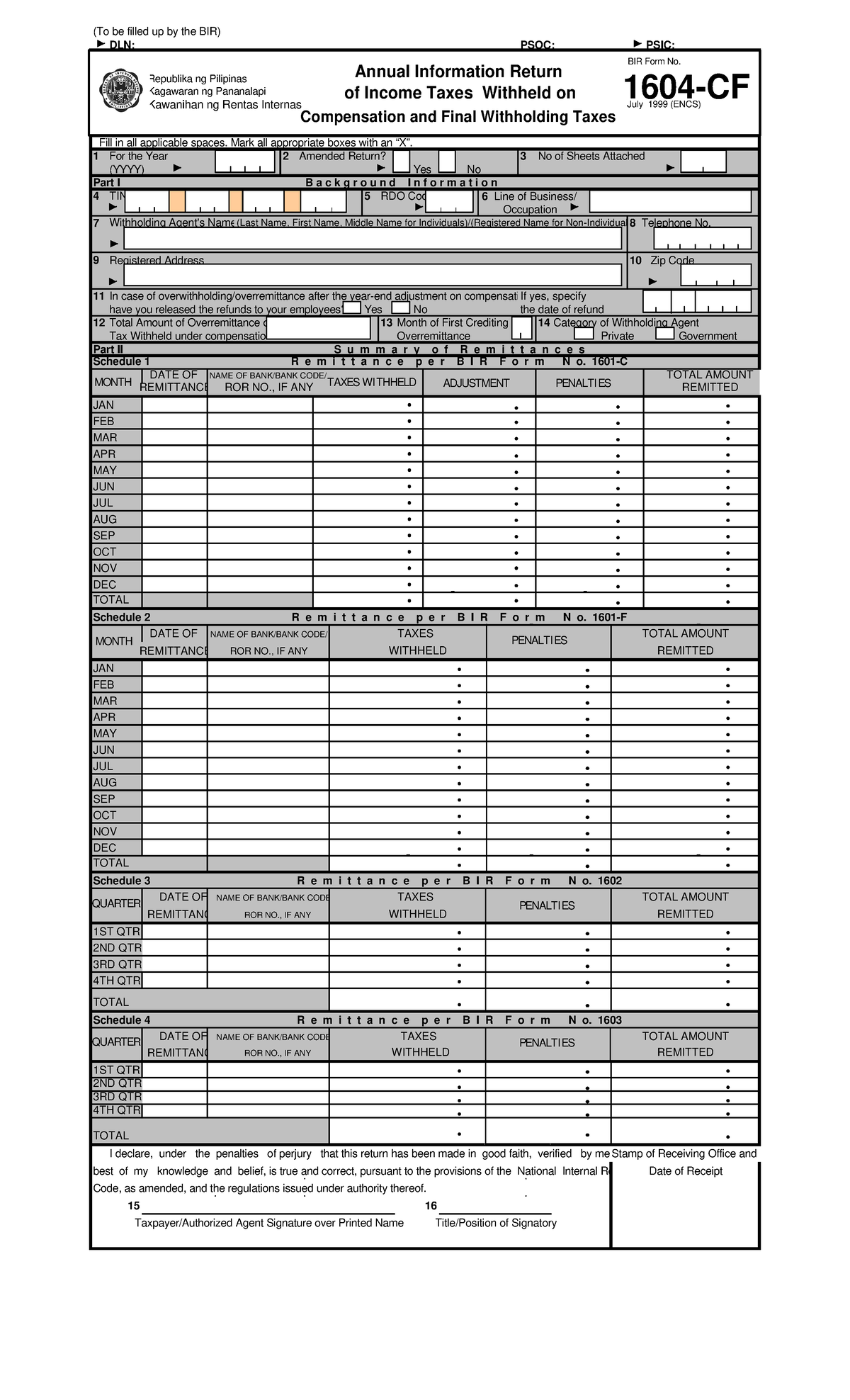 Exam in theroty - (To be filled up by the BIR) DLN: PSOC: PSIC: Fill in ...