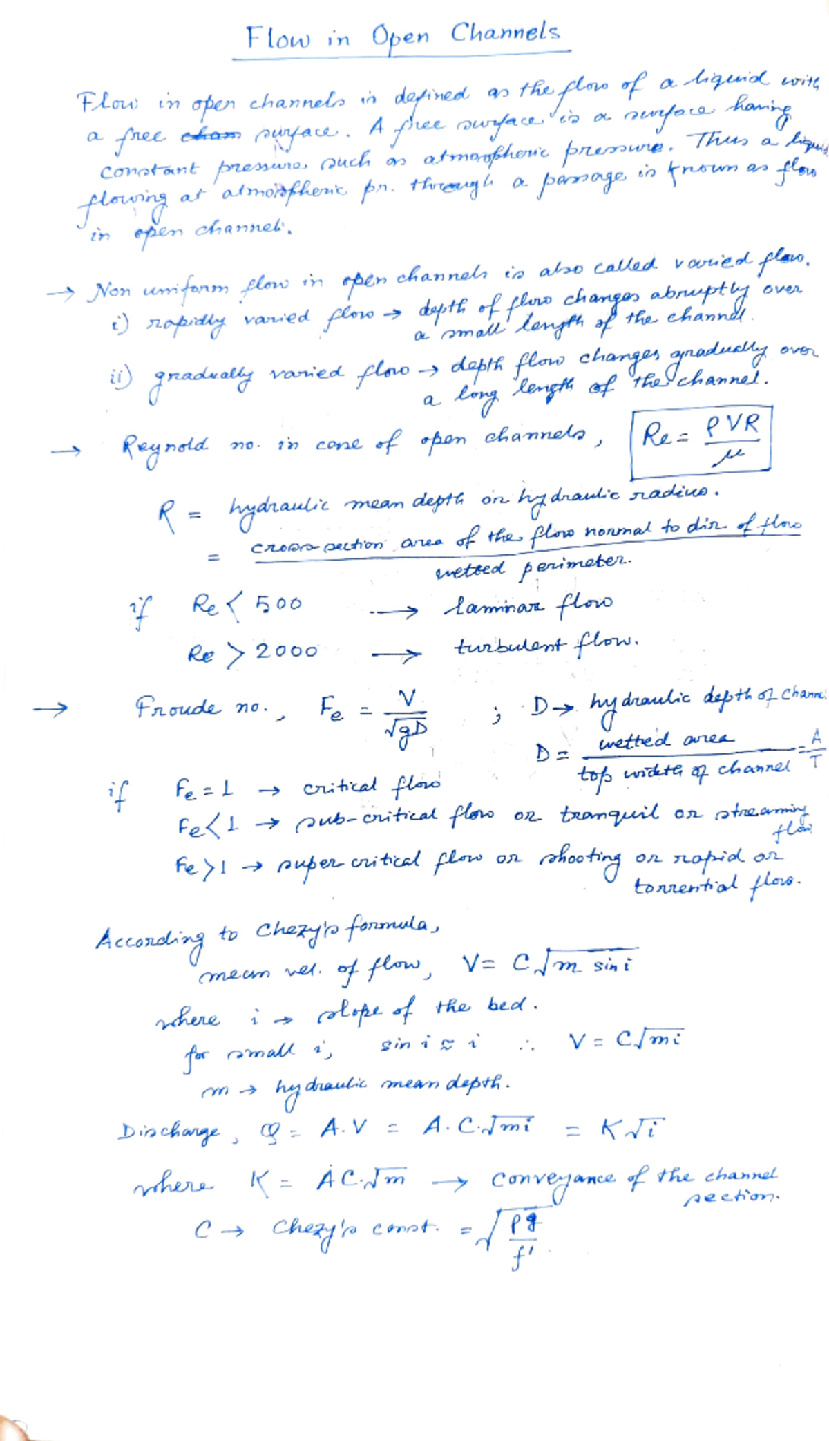 Flow in Open Channels - Flow in Open Channels Flow tn open chann doined a theplorw o a dzrl wit ...