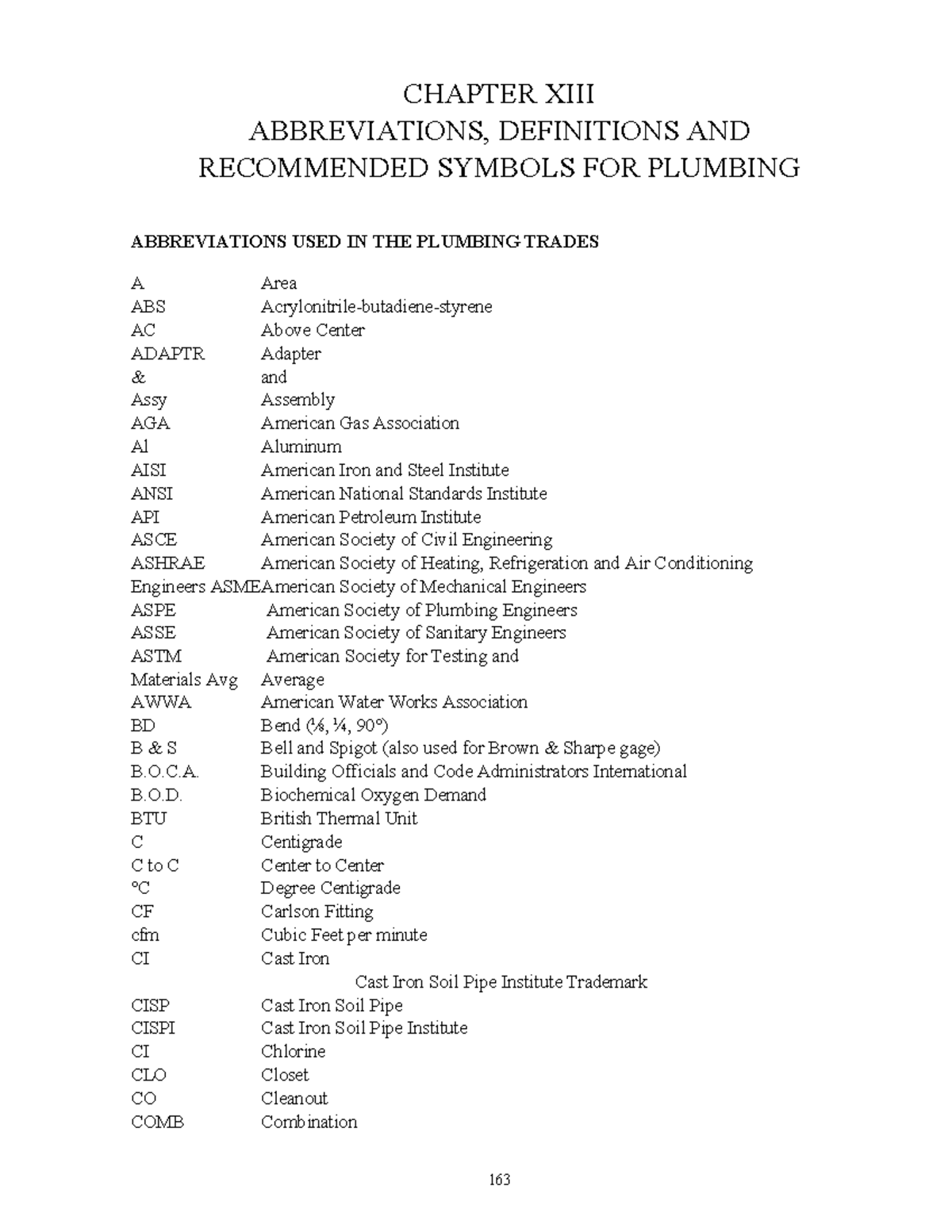 Abbreviations definitions and recommended symbols for plumbing ...