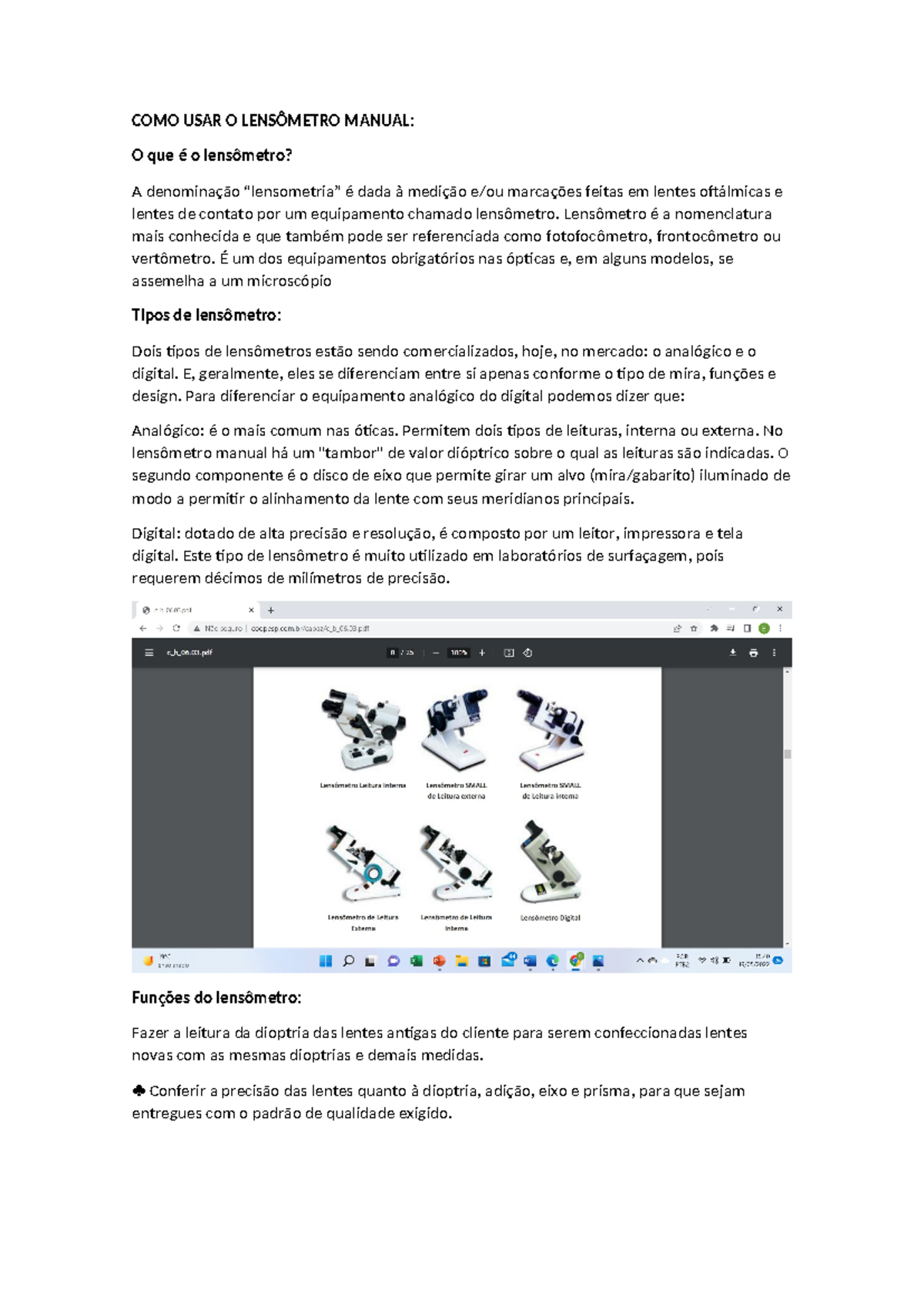 Lensometria - Resumo Medicina Baseada em Evidências - COMO USAR O ...