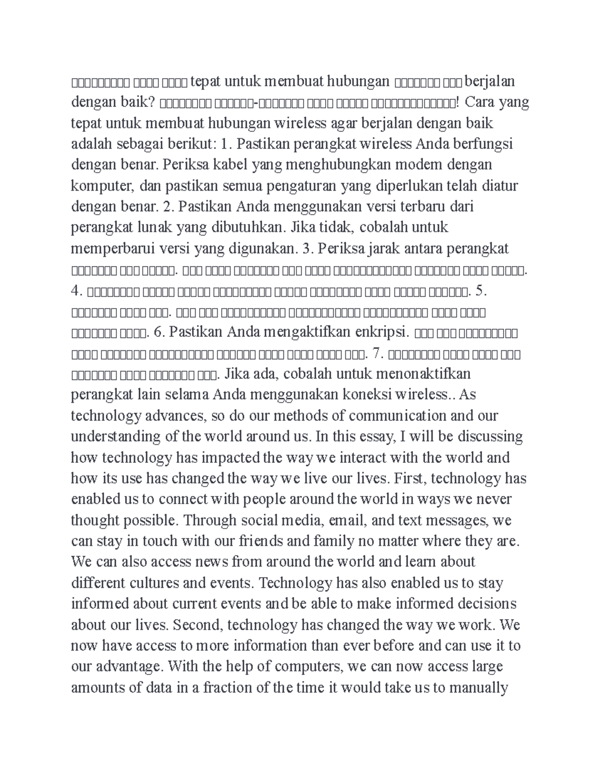 Essay 7 - asdasda - બબબબબબબબબ બબબબ બબબબ tepat untuk membuat hubungan બબબબબબબ બબબ berjalan dengan ...