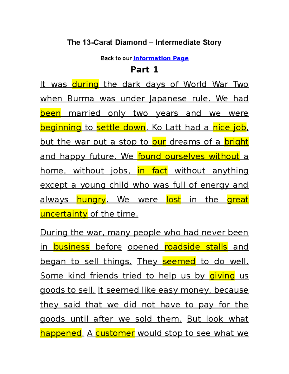 The 13 diamonds - ASDVASDV - The 13-Carat Diamond – Intermediate Story ...