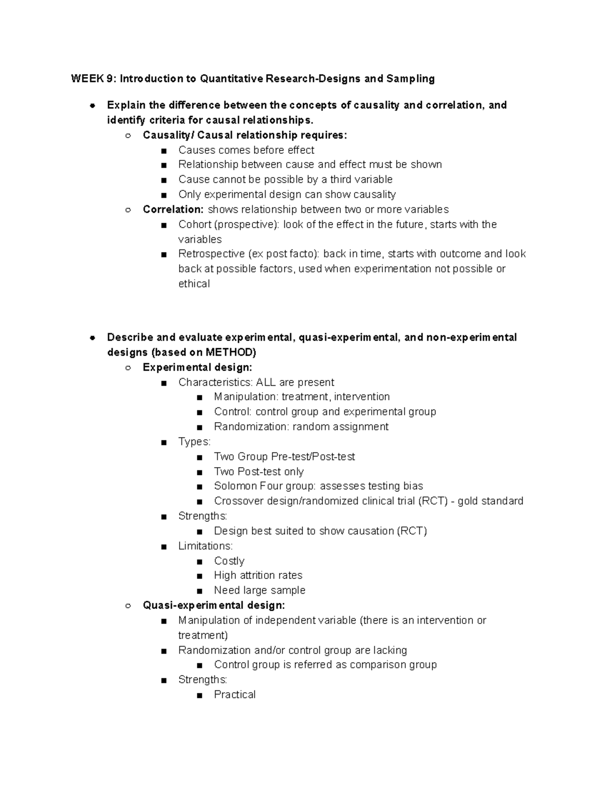 N120 Major Quiz 2 Study Guide - WEEK 9: Introduction to Quantitative ...
