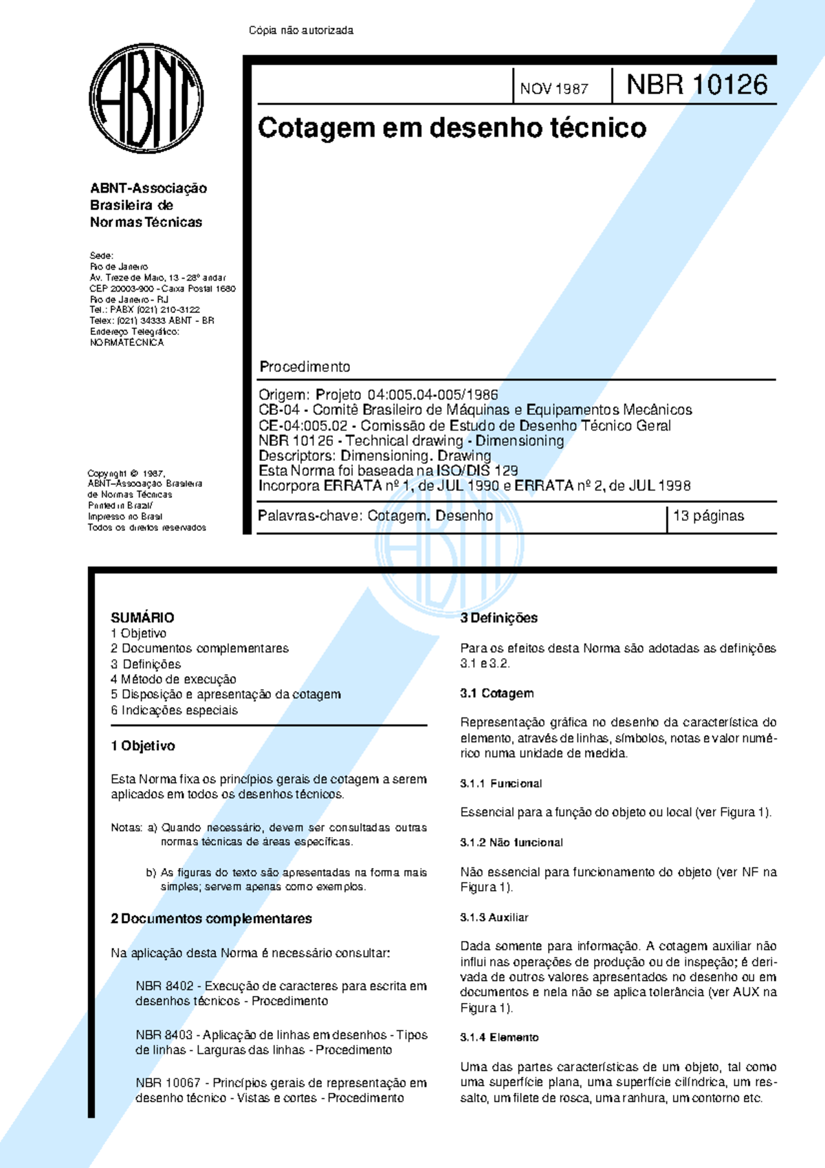 NBR 10126 - Cotagem - ABNT Norma técnica para arquitetura - Copyright ...