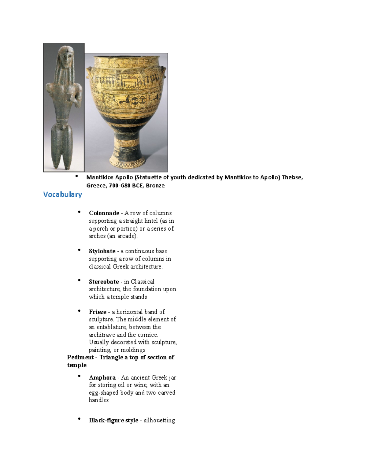 5a - Art of Ancient Greece (Sculpture and Ceramics) - Mantiklos Apollo ...