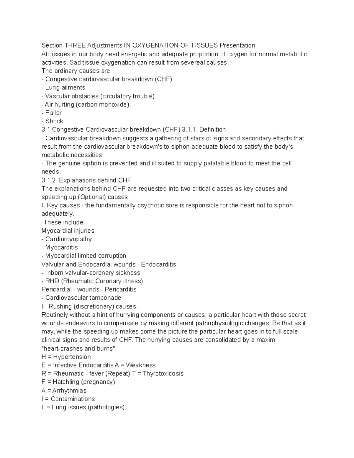 Applied pathophysiology chpt 3 notes - Section THREE Adjustments IN ...