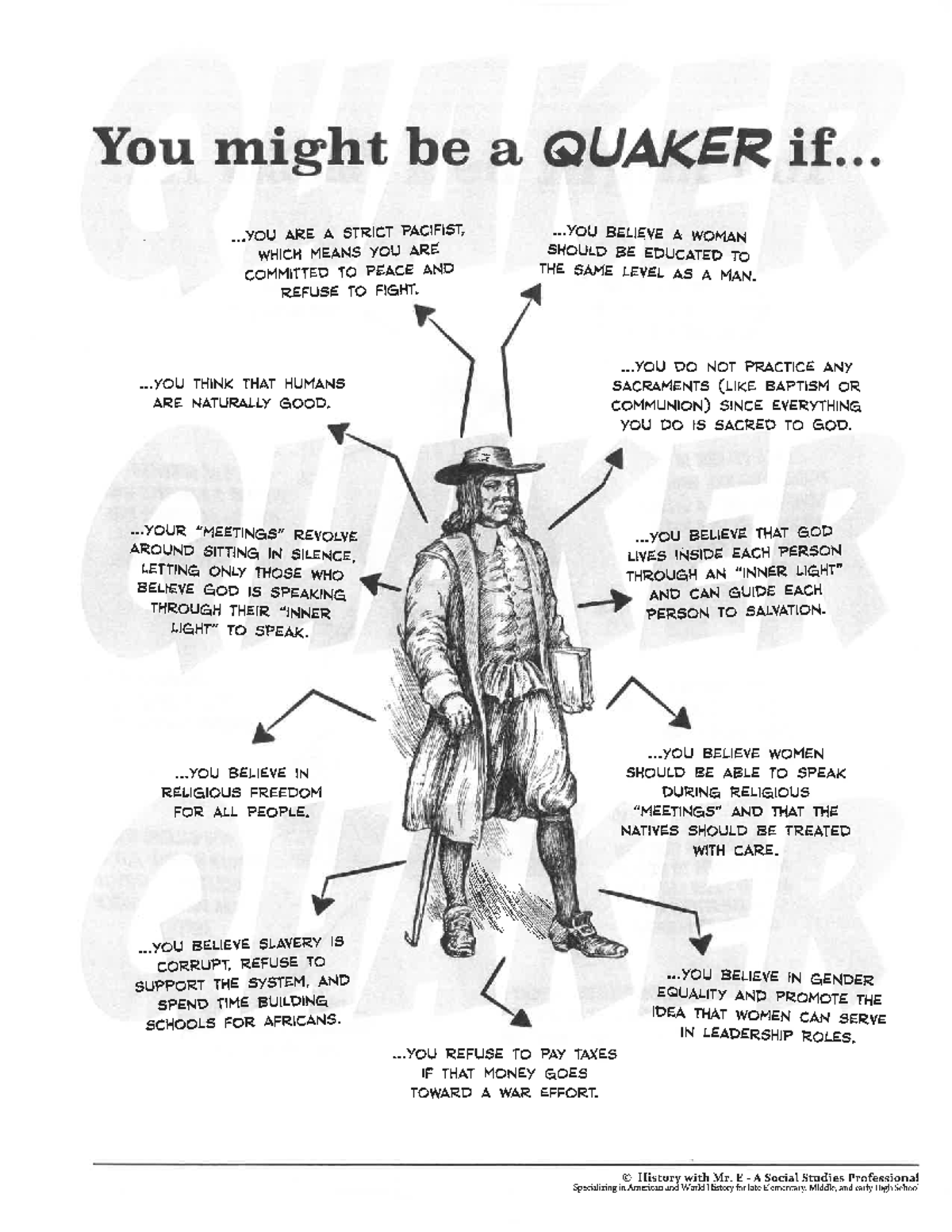 Quakers - skibdii - You might be a QUAKER if YOU ARE A STRICT PACIFIST, .. BELIEVE A WOMAN WHICH ...
