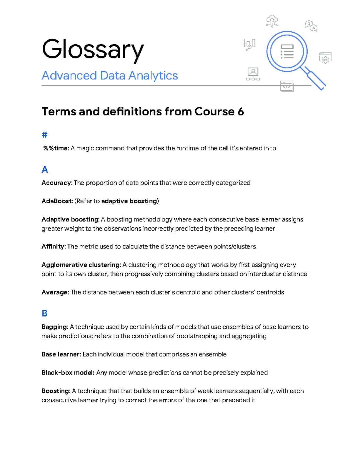 A Pandas Implementation Glossary Advanced Data Analytics Terms And