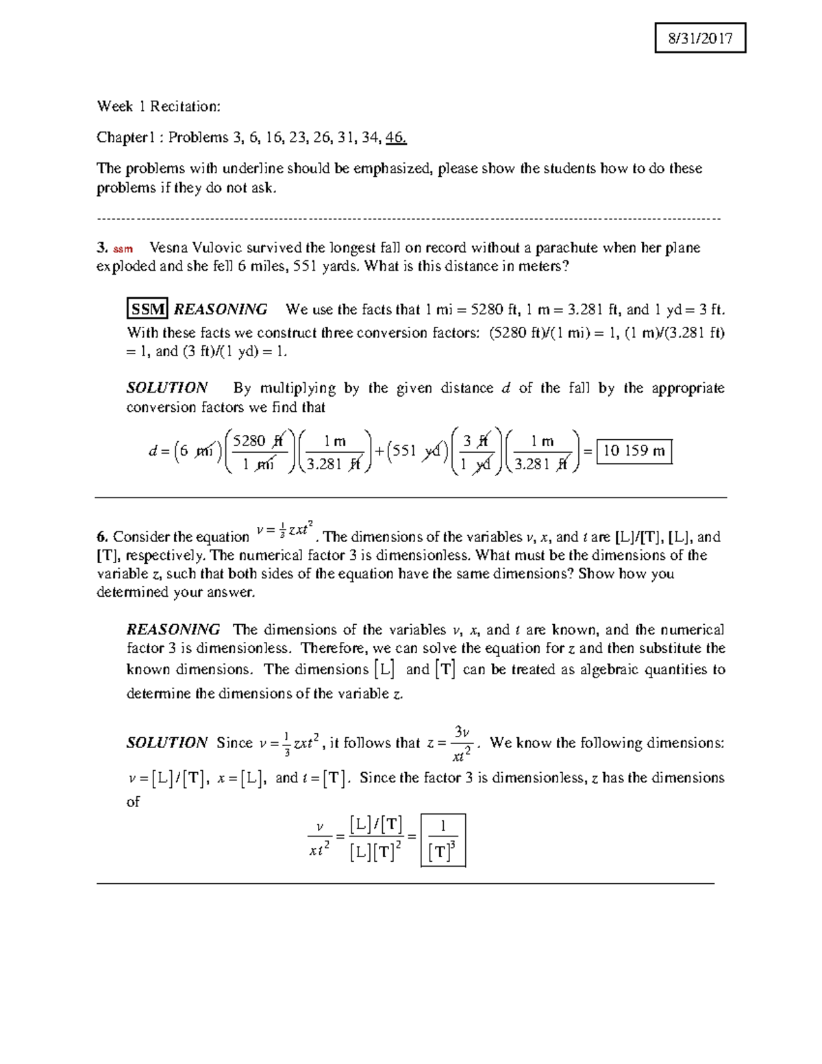 Week 1 Recitation - Questions and answers - Week 1 Recitation: Chapter1 ...