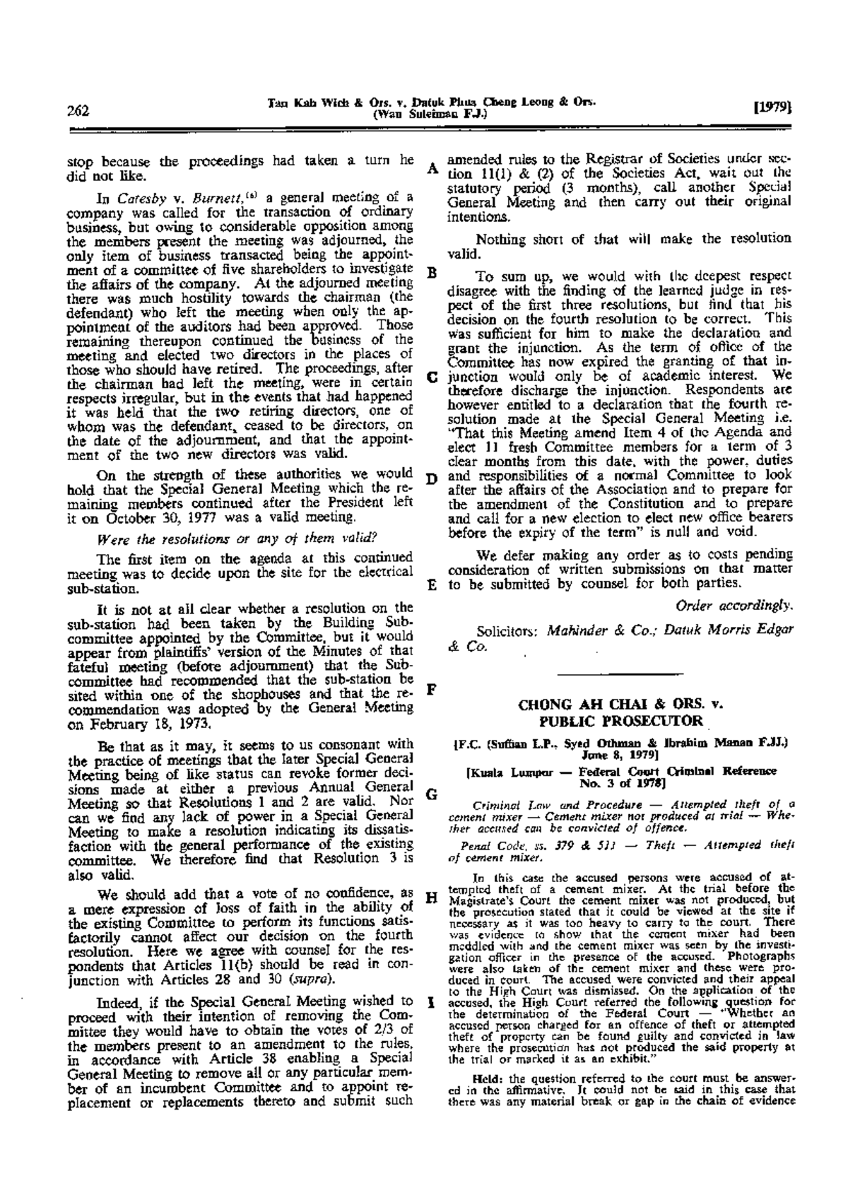 Chong AH CHAI & ORS v Public Prosecutor - 262 Tan Kah Wich Ors. V ...