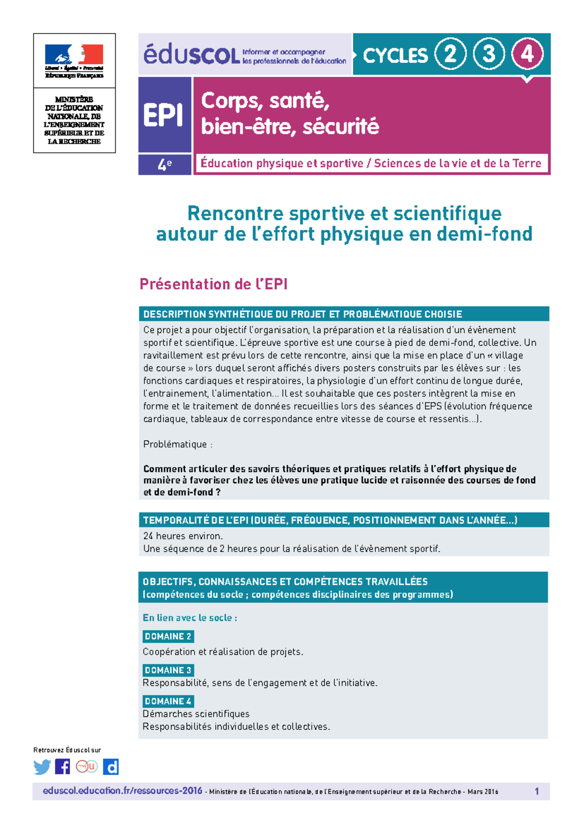 EPI - enseignement pratique interdisciplinaire - EPI Informer et ...