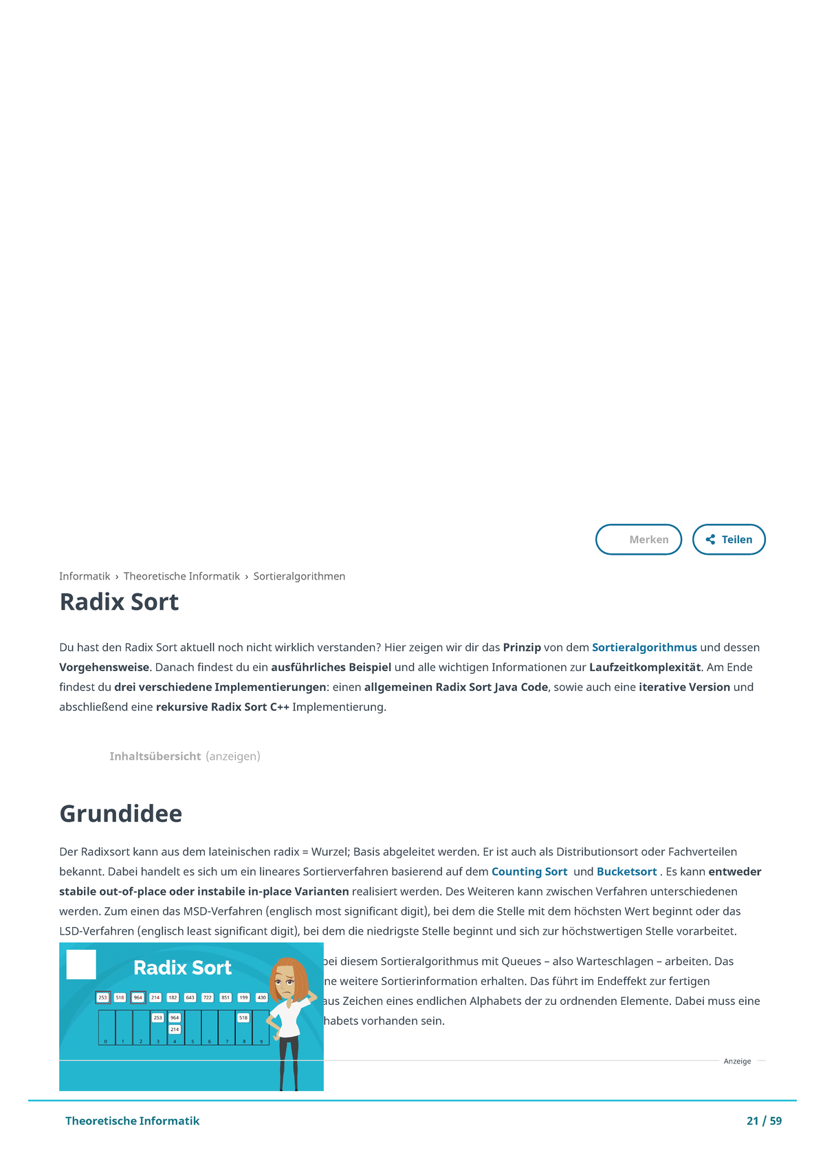 Radix Sort Erklärung mit Beispiel, Laufzeit & Java · [mit Video ...