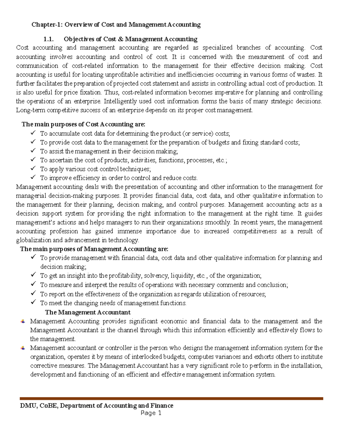 Chapetr 1-Overview of Cost and Management Accounting - Chapter-1 ...