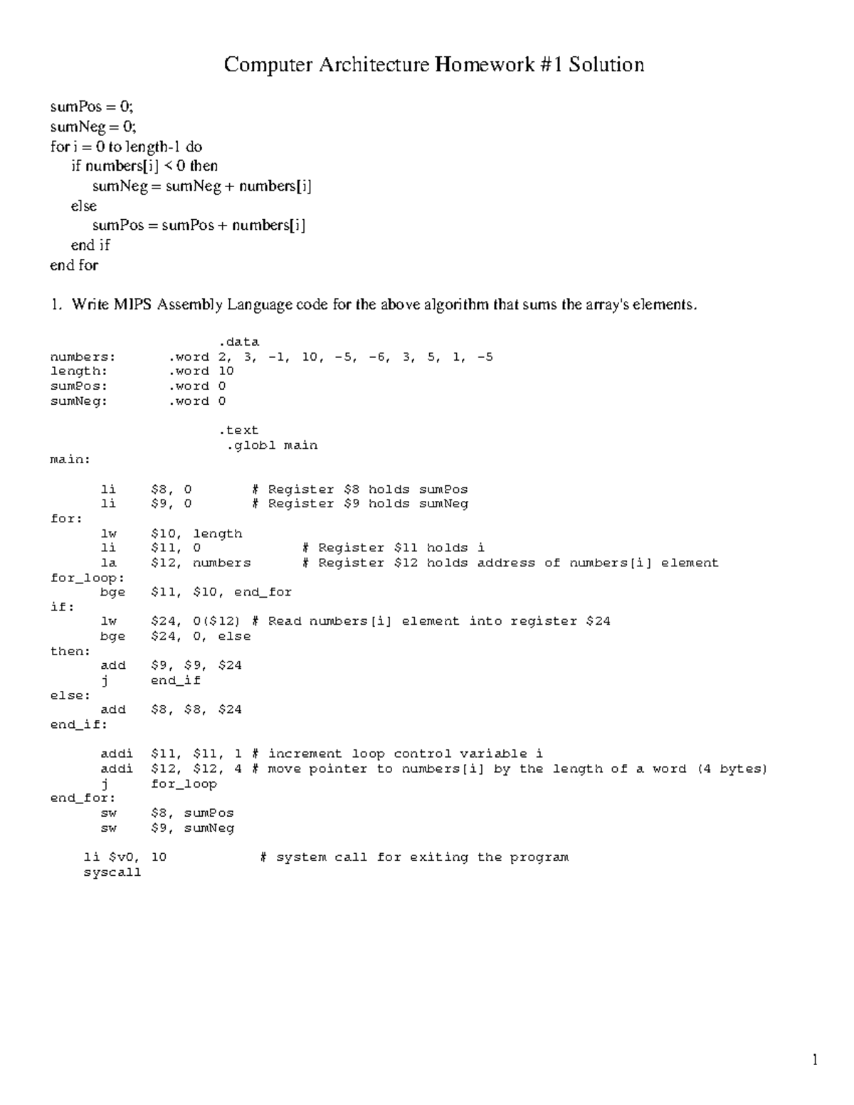 Address Machines - Computer Organisation resources - Computer Architecture Homework #1 Solution ...