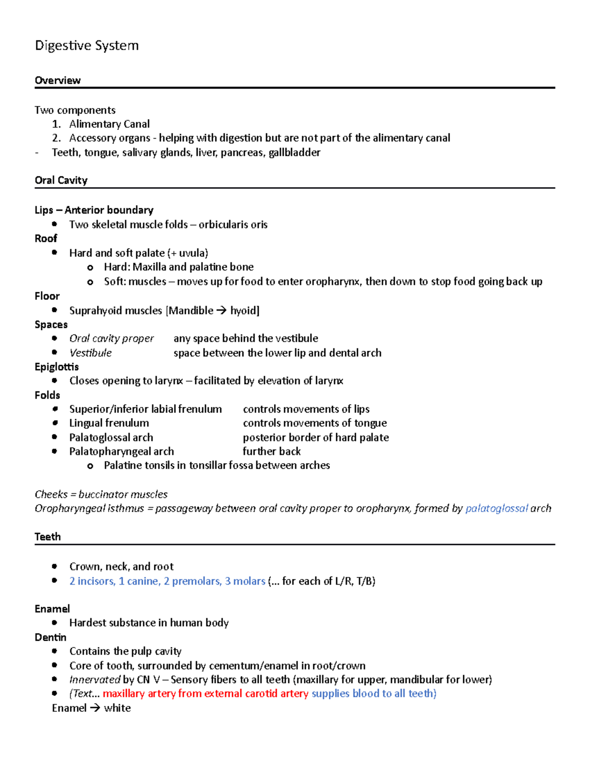 Ch8 Digestive System - Digestive System Overview Two components 1 ...