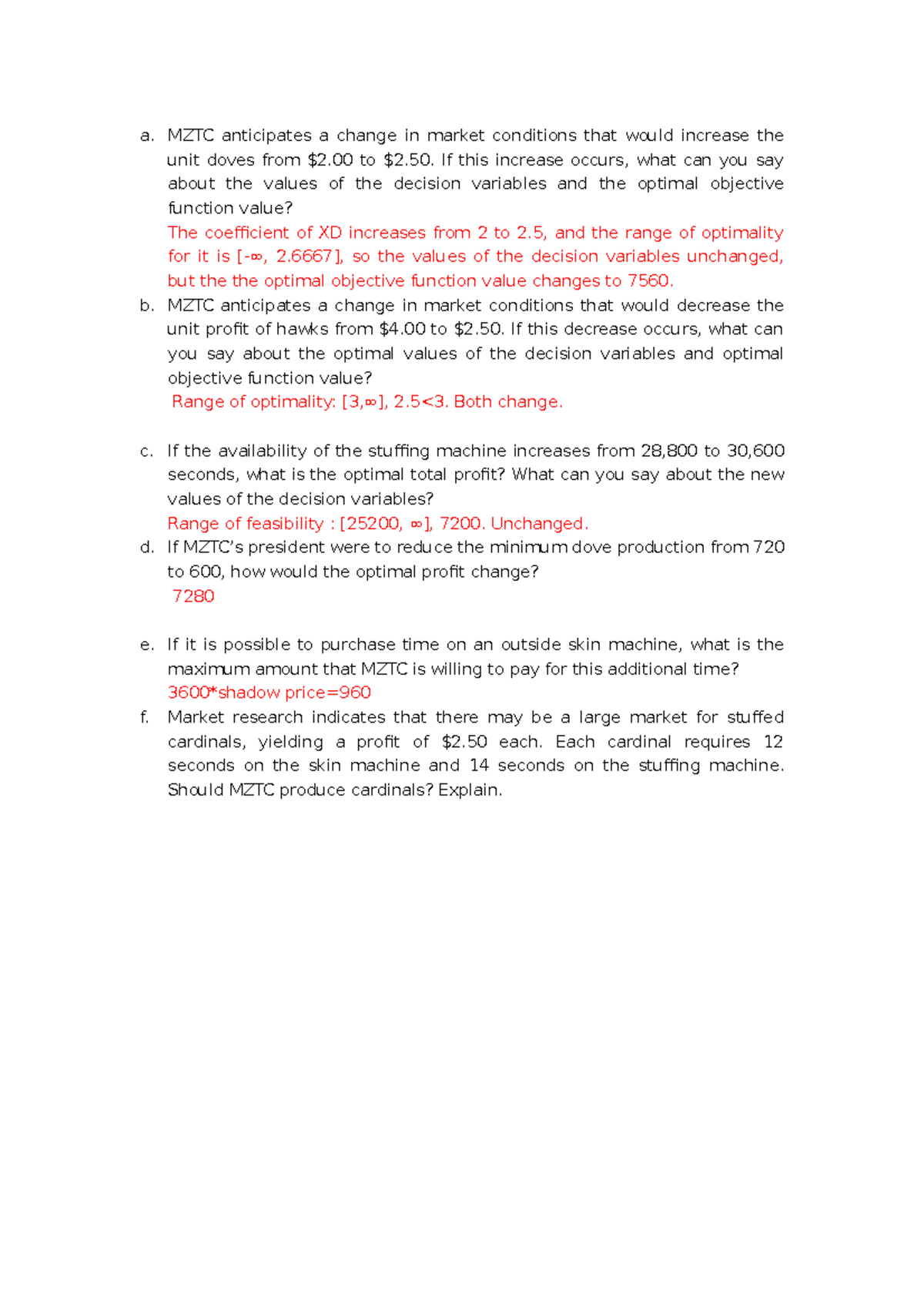 BDA Tut6 - BDA Tutorial - a. MZTC anticipates a change in market ... BDA Tut6 - BDA Tutorial - a. MZTC anticipates a change in market ...