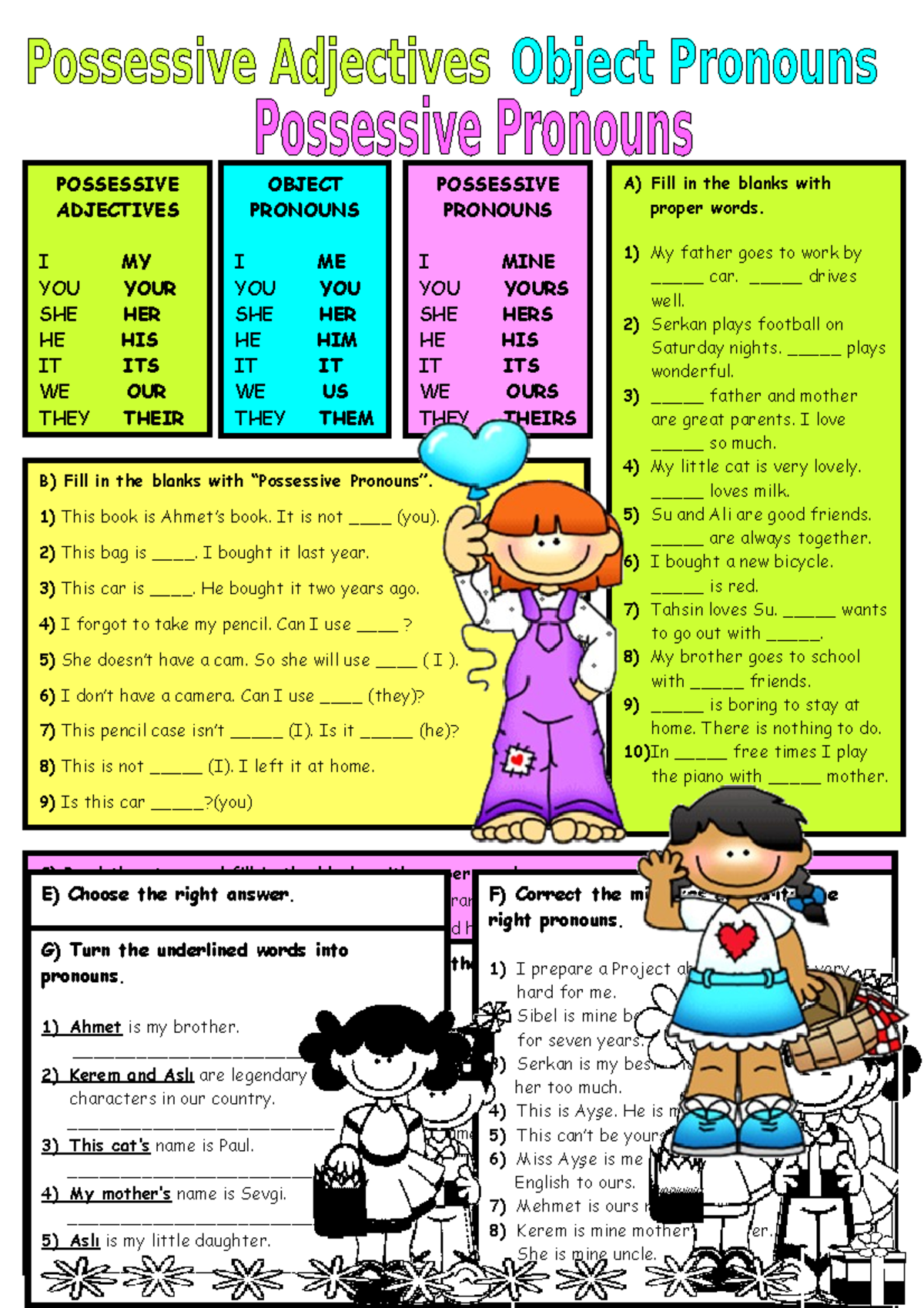 Subjectobject-pronounspossessive-adjectives-fun-activities-games 10489 ...