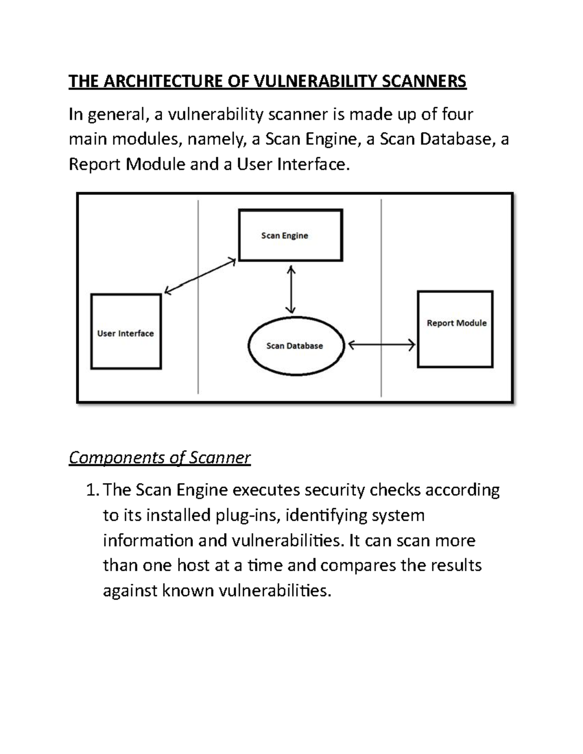 Architect - THE ARCHITECTURE OF VULNERABILITY SCANNERS In general, a ...