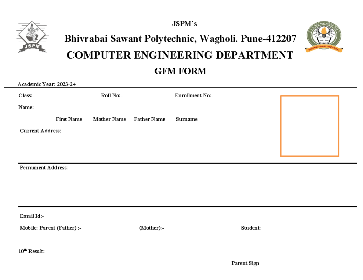 Detailed answer for student which help to fill gfm form as per their ...