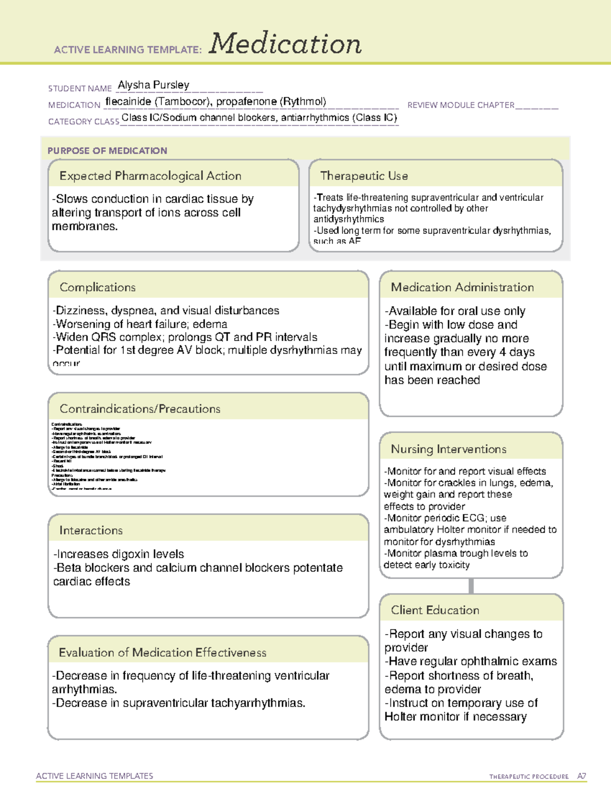 Cardiac Drugs-flecainide (Tambocor), propafenone (Rythmol) - ACTIVE ...