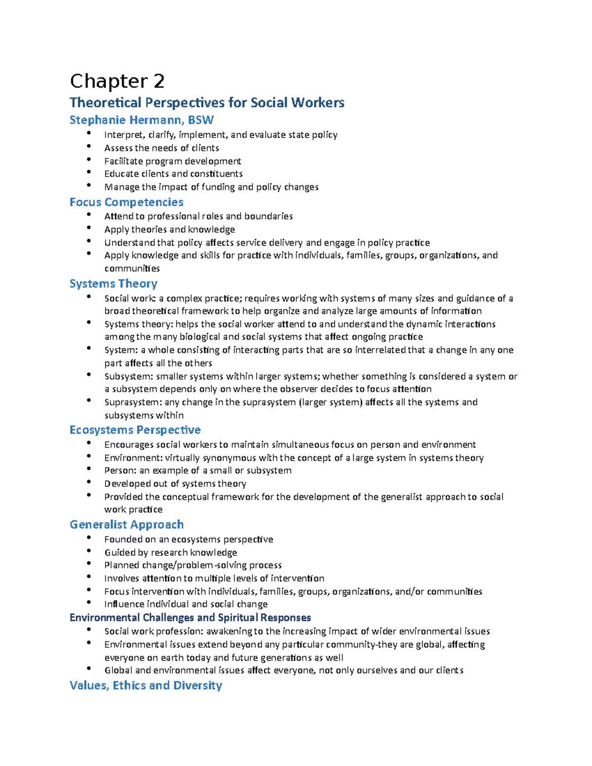 Chapter 2 SWK - Theoretical Perspectives for Social Workers - Chapter 2 ...