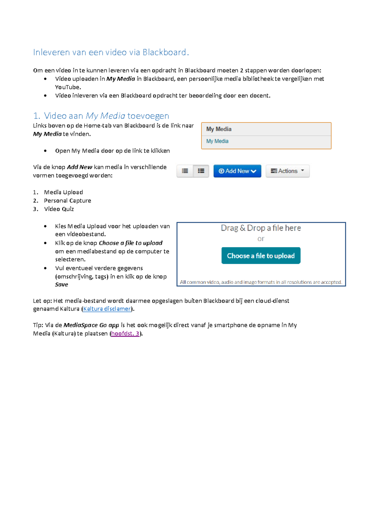 Video inleveren via Blackboard - Inleveren van een video via Blackboard. Om een video in te ...
