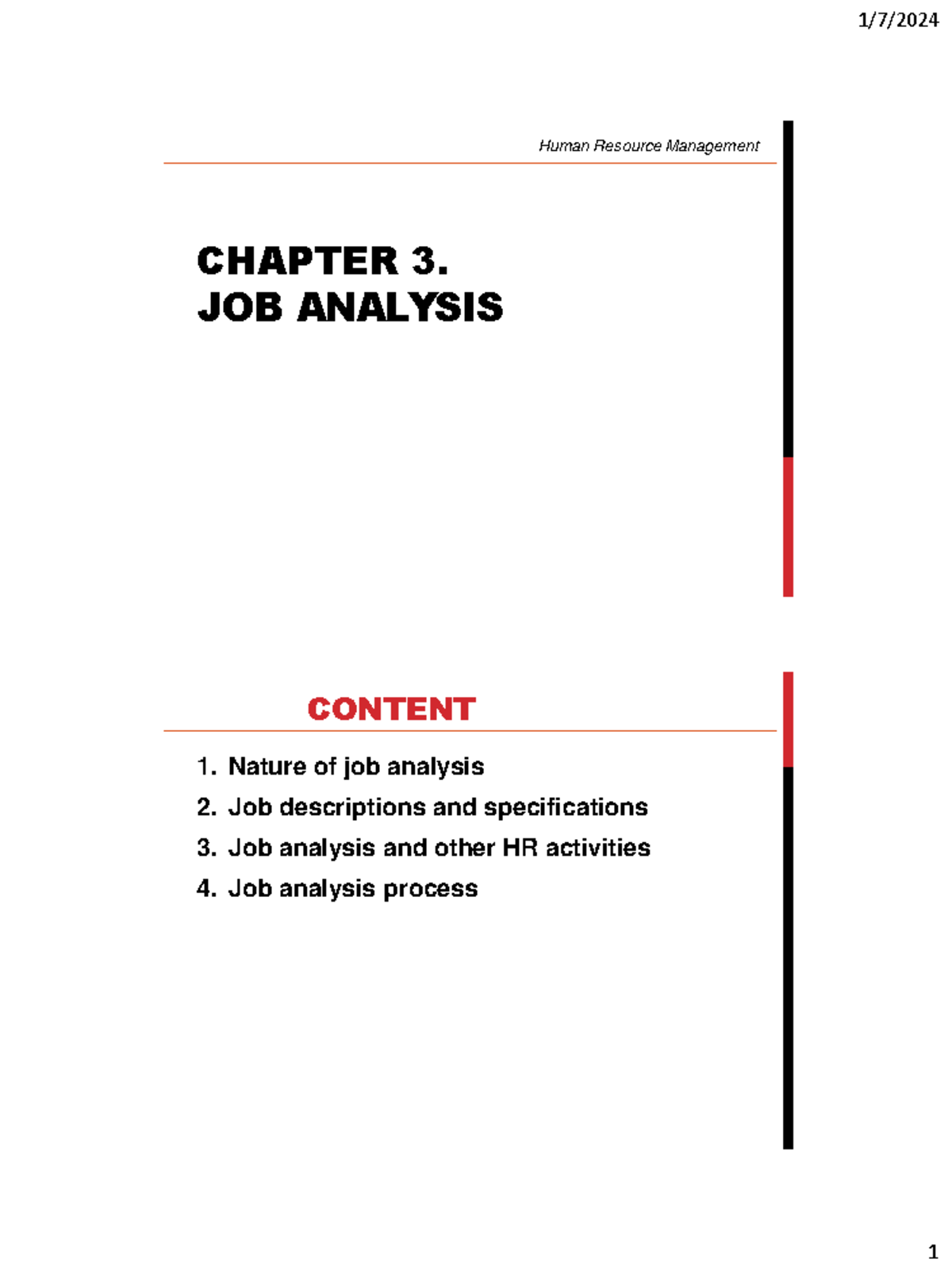 Chapter 3 - qlns - CHAPTER 3. JOB ANALYSIS Human Resource Management ...