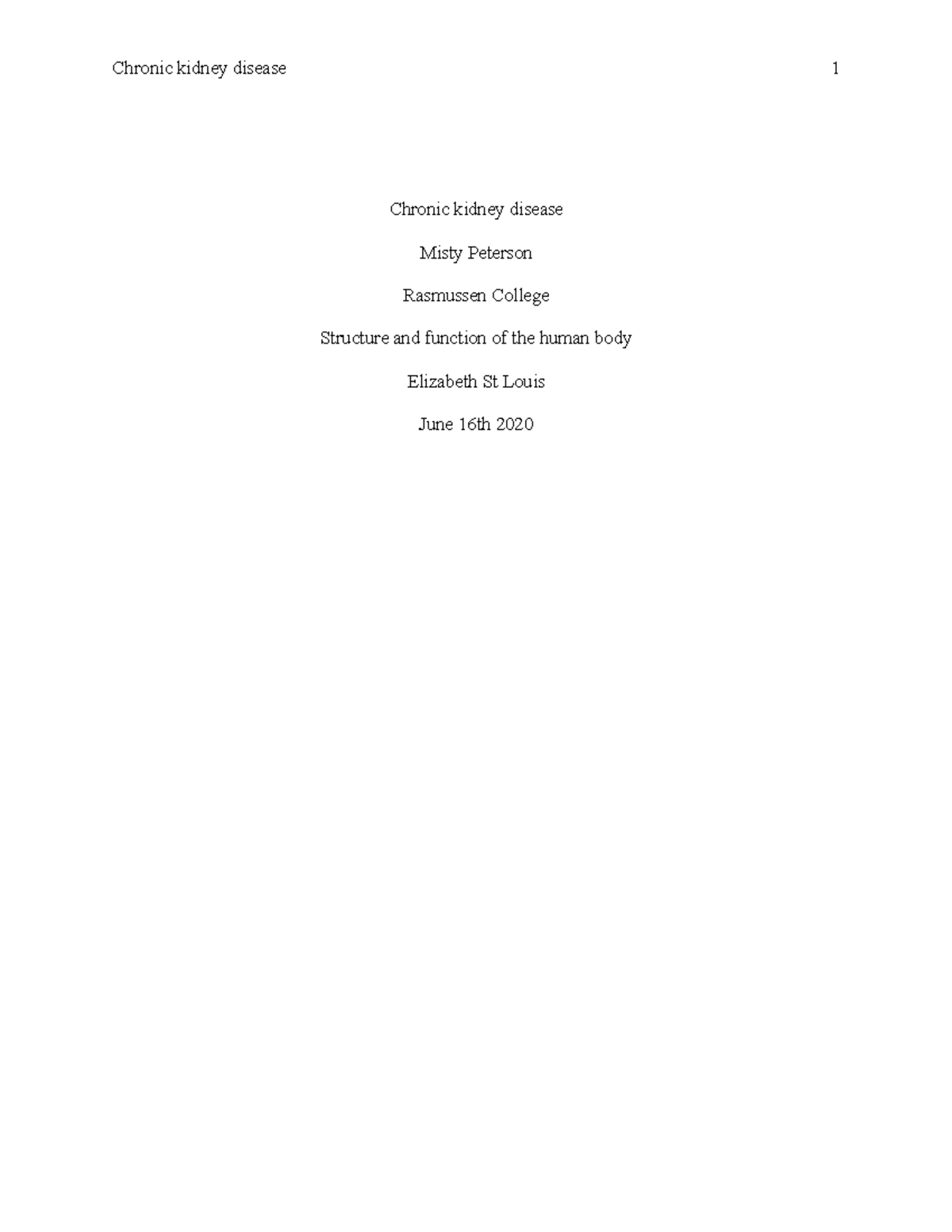 explorationstructure and function of the human body 2020 - Chronic ...